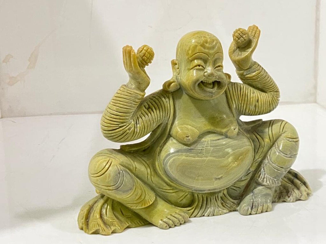 Laughing Buddha Statue, 12 CM Chinese Buddha Figure, Budai Monk Buddha ...