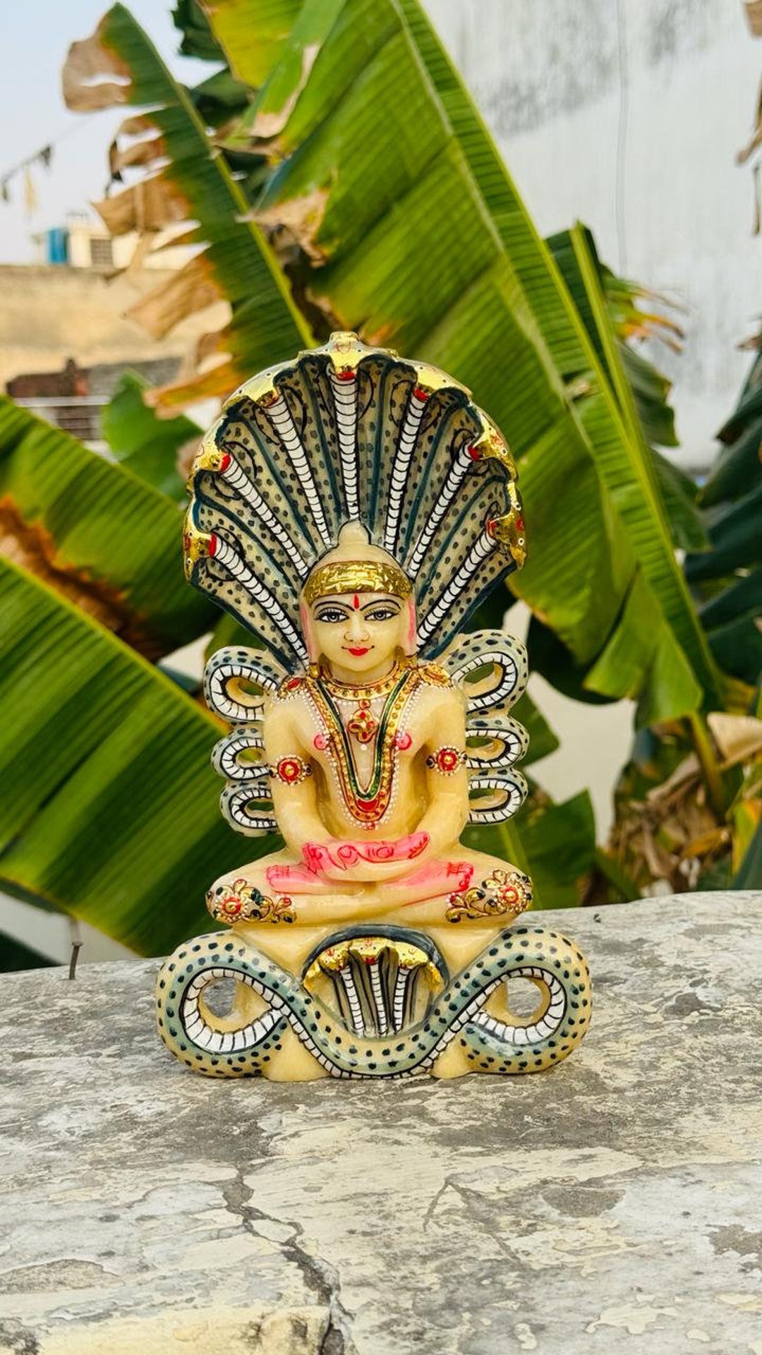 Stone Lord Parasnath Idol, Hand Carved Parshvanatha Bhagwan ...