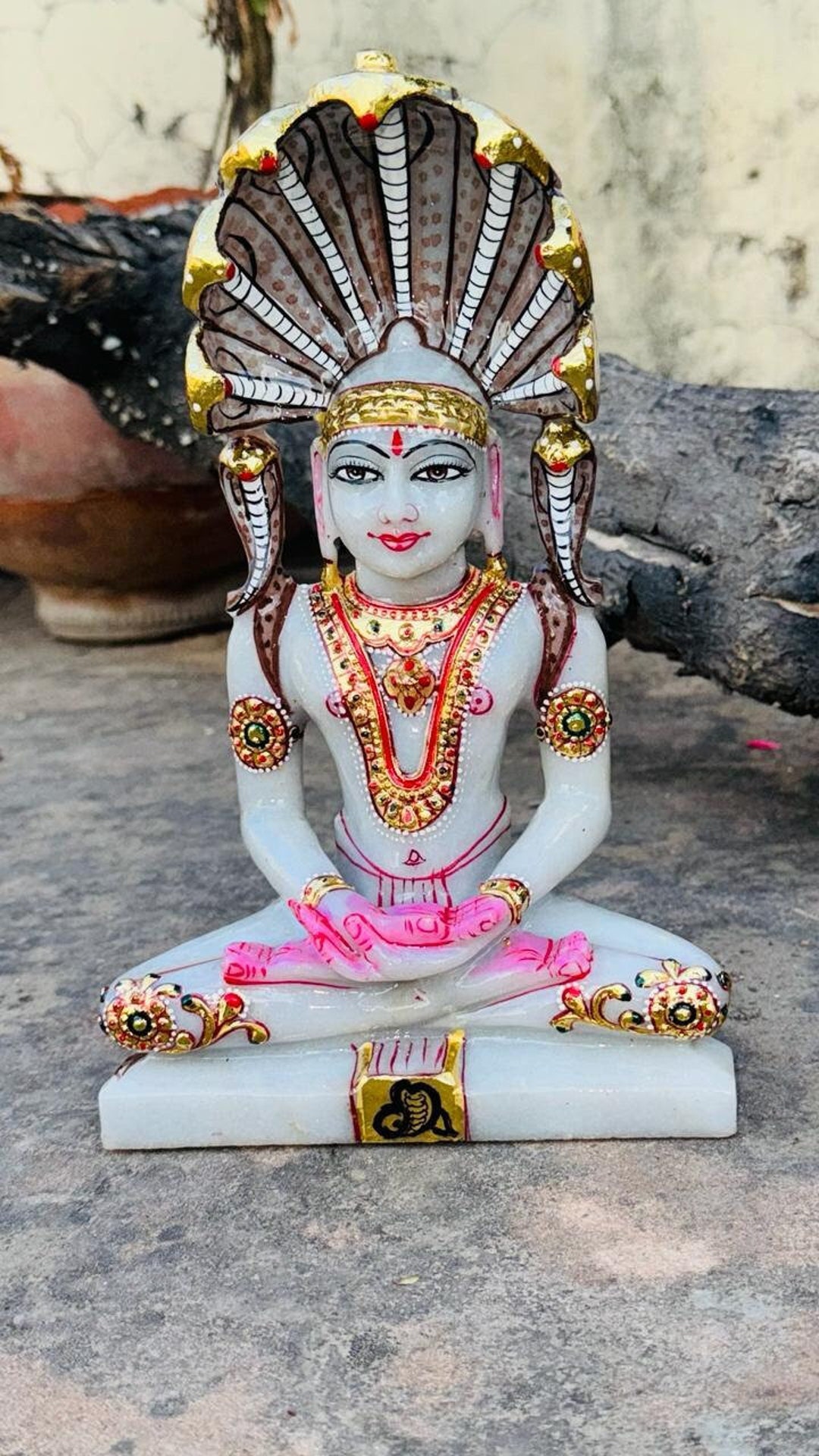 Stone Lord Parasnath Idol, Hand Carved Parshvanatha Bhagwan ...