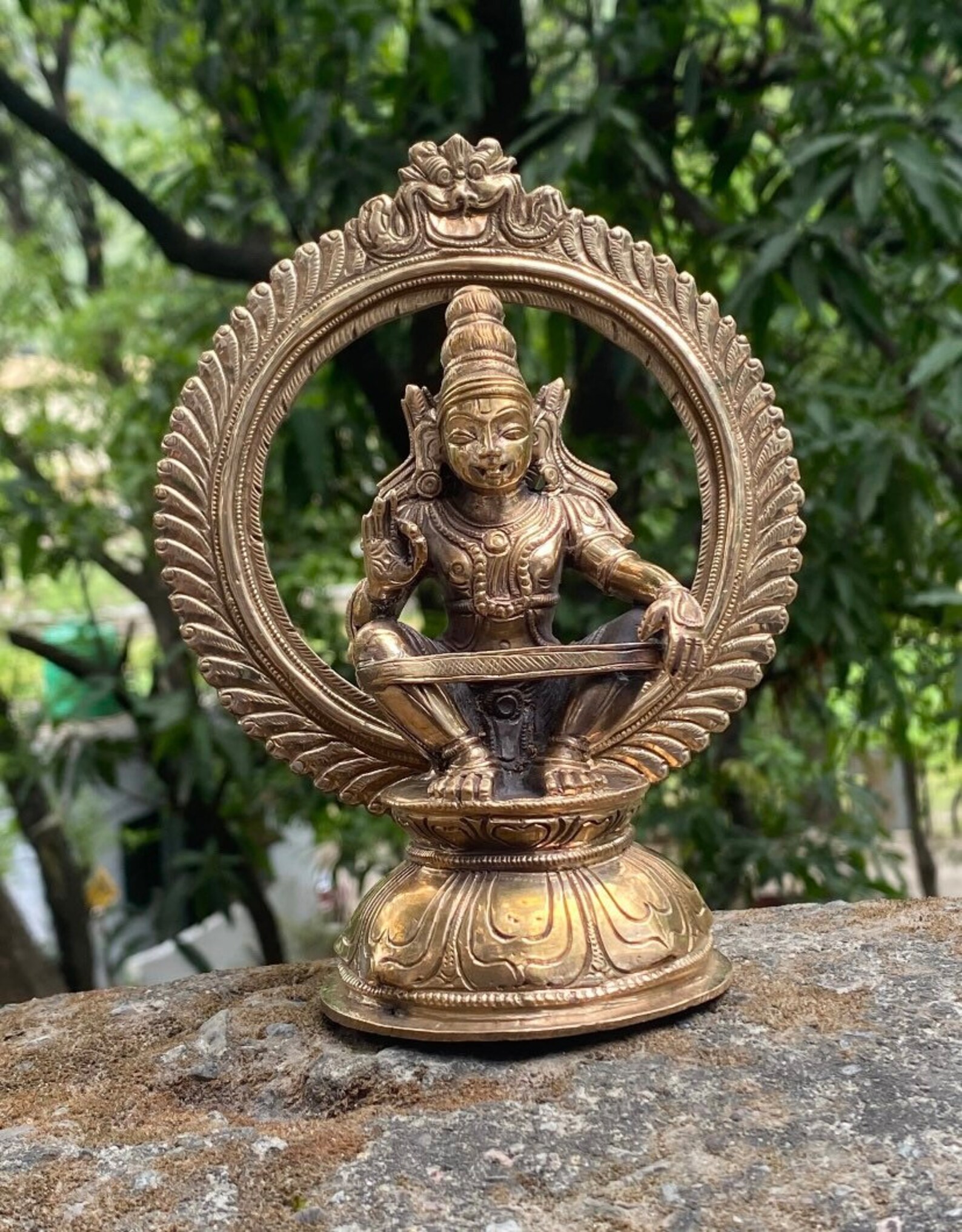 Ayyappa, Lord Ayyappa Statue 17 Cm, Ayyappanpanchloha Sculpture, South ...