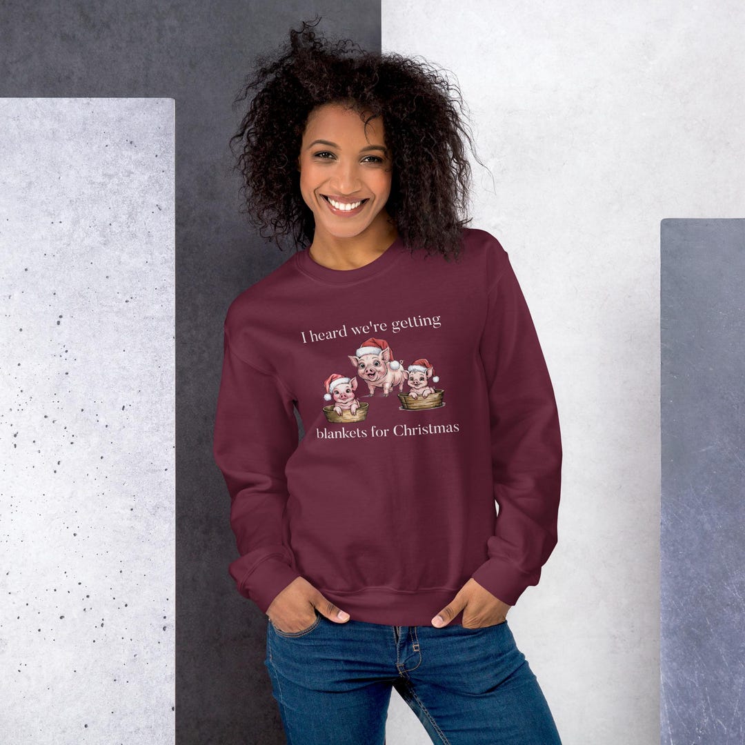Funny Christmas Jumper, Pigs in Blankets Shirt, Christmas Sweatshirt ...