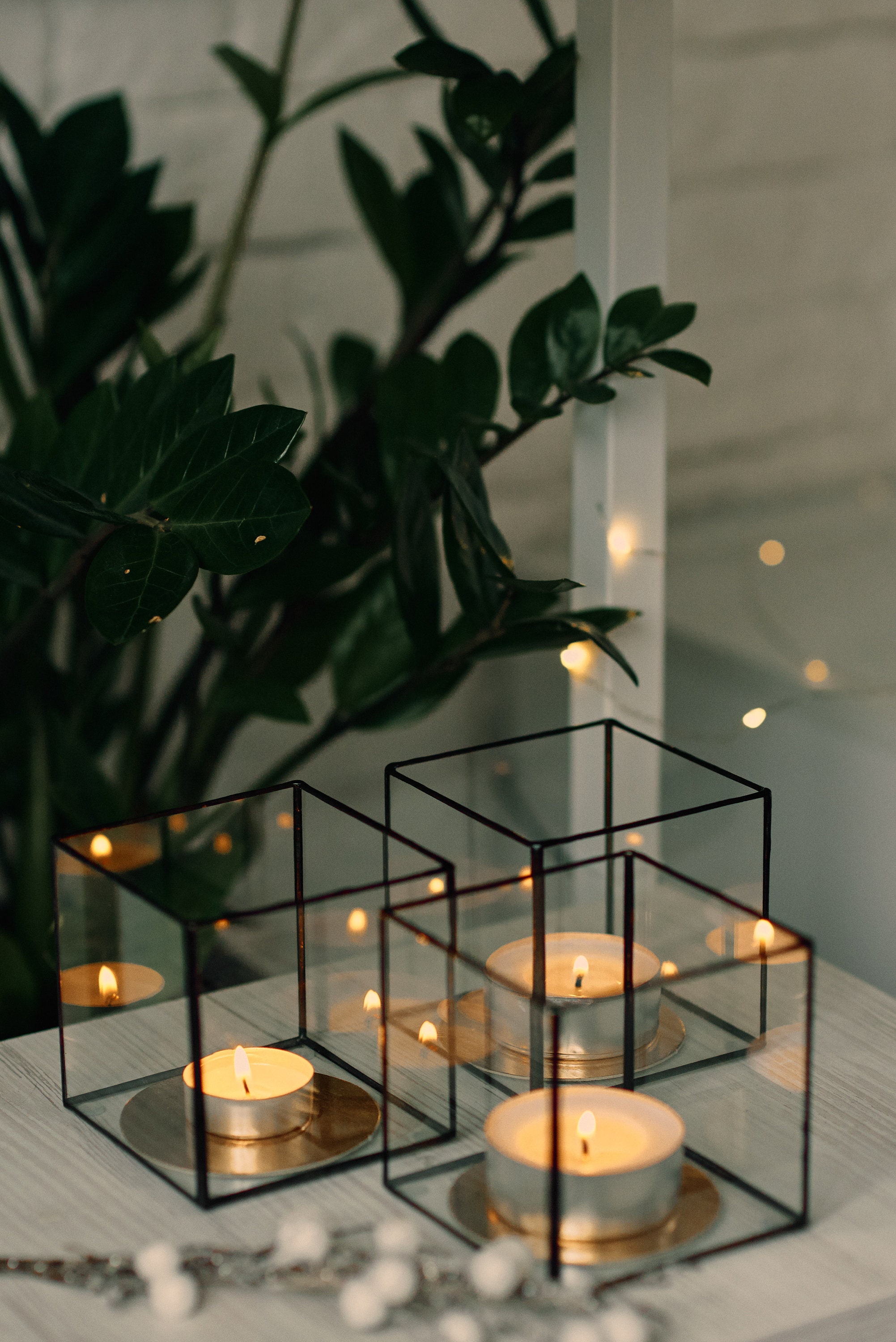 Square Glass Candle Holders - Etsy
