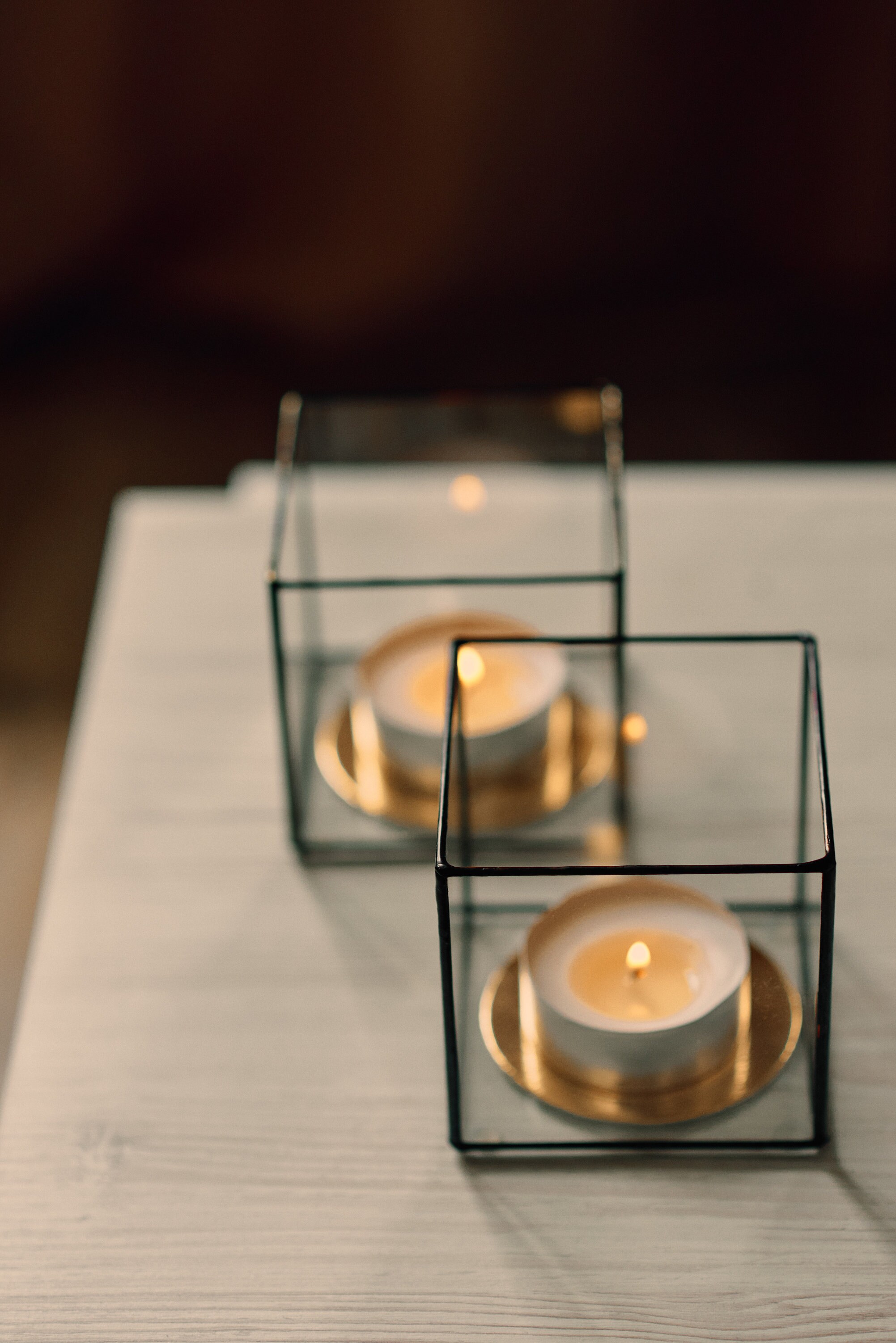 Square Glass Candle Holders - Etsy