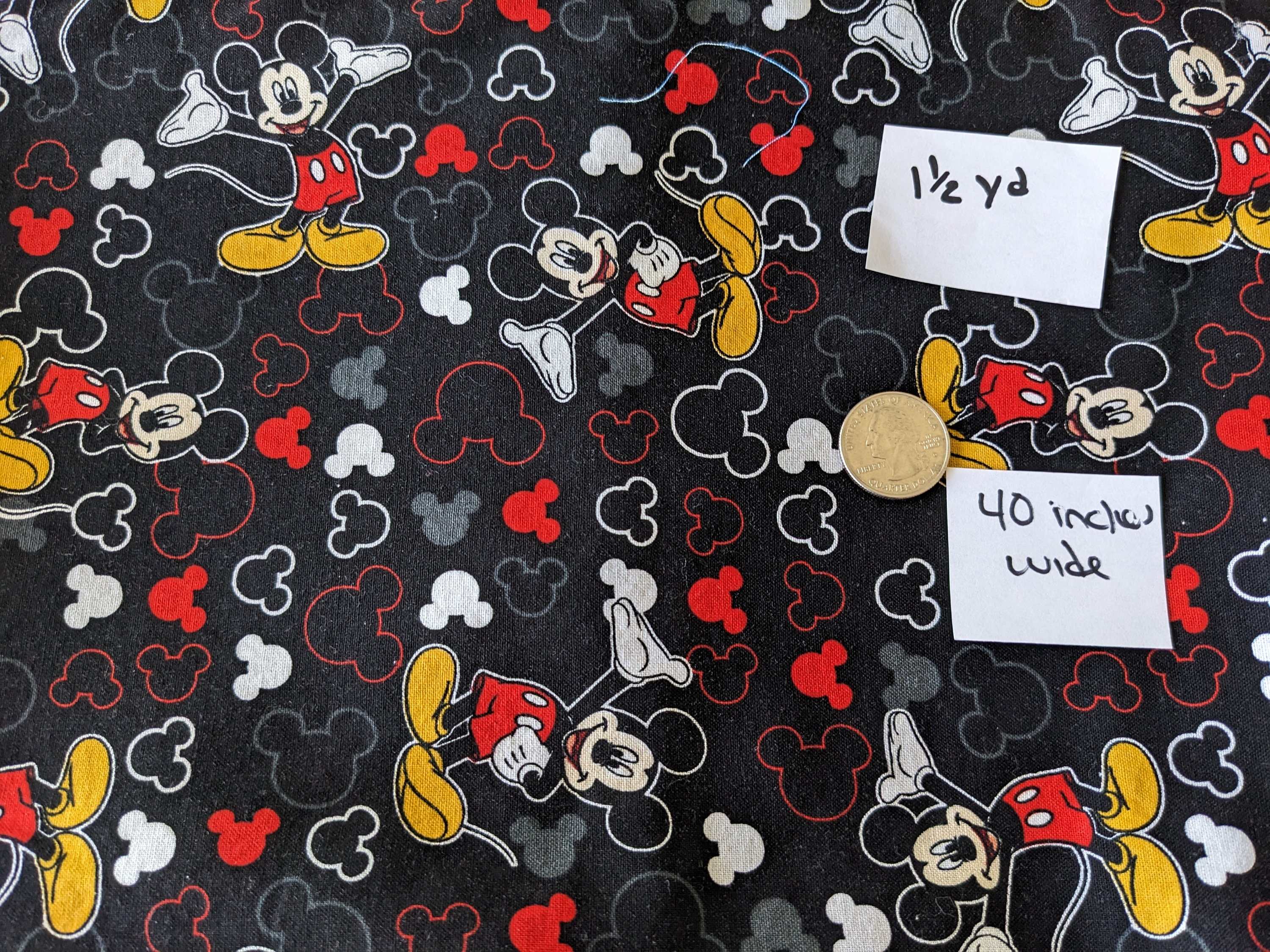 Mickey Mouse Panel Quilt Bundle Includes 1 1/2 Yards Coordinating ...