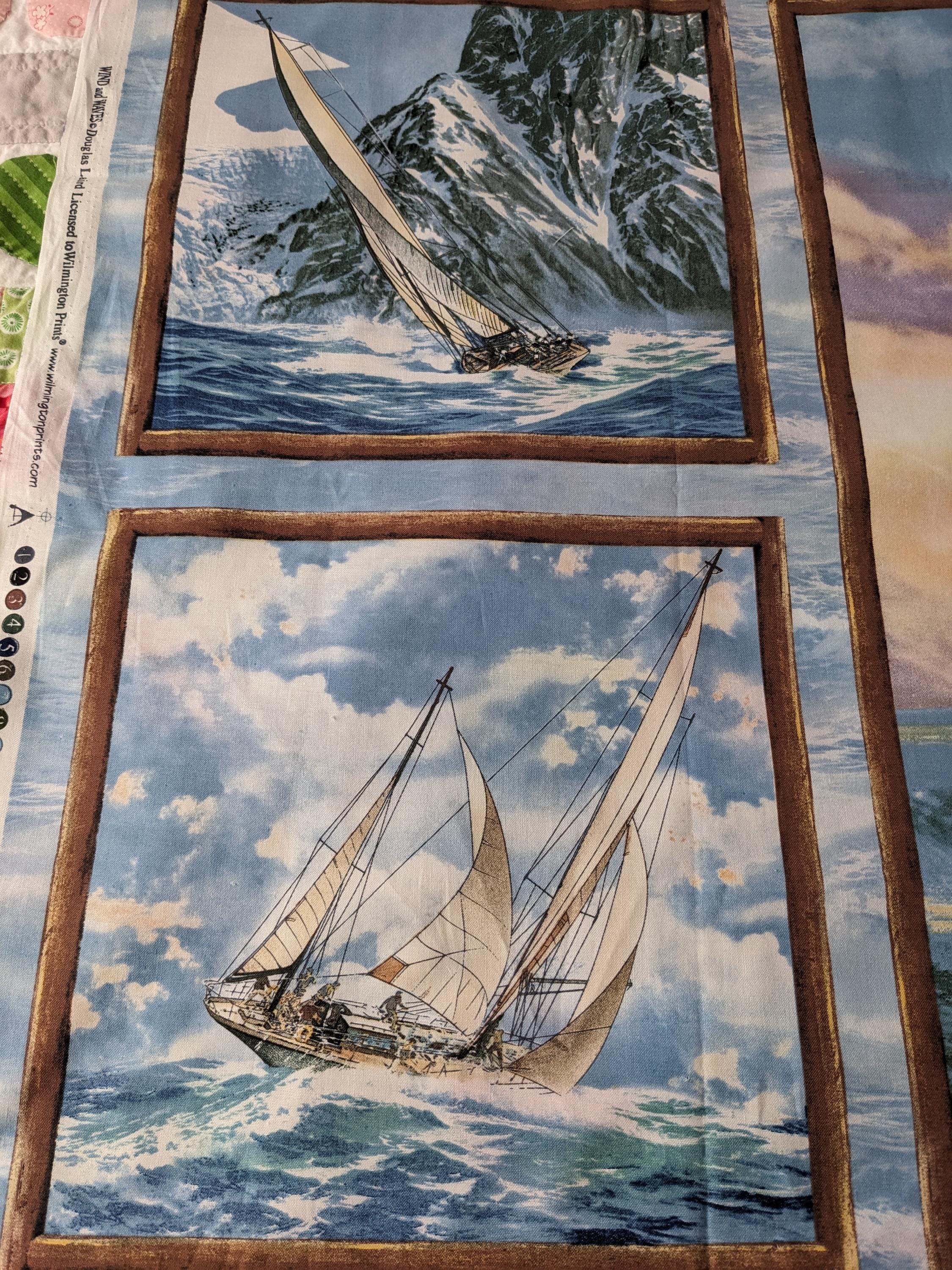 Lighthouse and Sailboat Panel and Coordinating 1.25 Yd Fabric, Sail ...