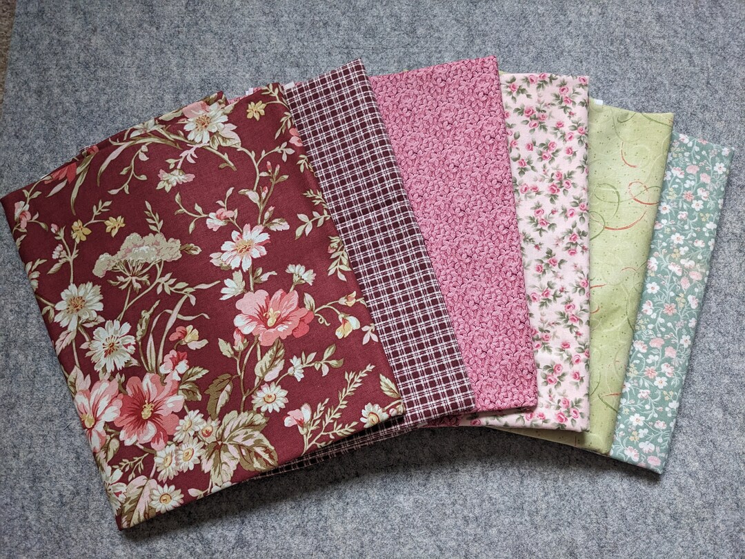 Vintage Fabric Bundle, 6 One Yard Cuts of Vintage and New Quilters ...