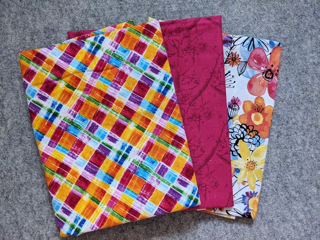 Three Yard Fabric Bundle, 3 One Yard Cuts of Vintage and New Quilters ...
