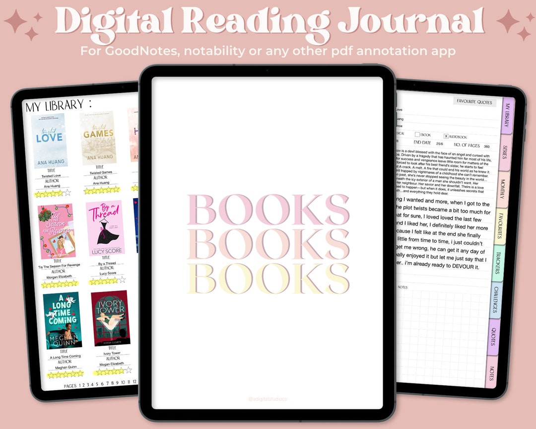 Digital Reading Journal | Reading Log | Reading Tracker | Book Tracker ...