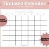 Undated Printable, Fillable, Editable PDF Calendar With Sunday and ...
