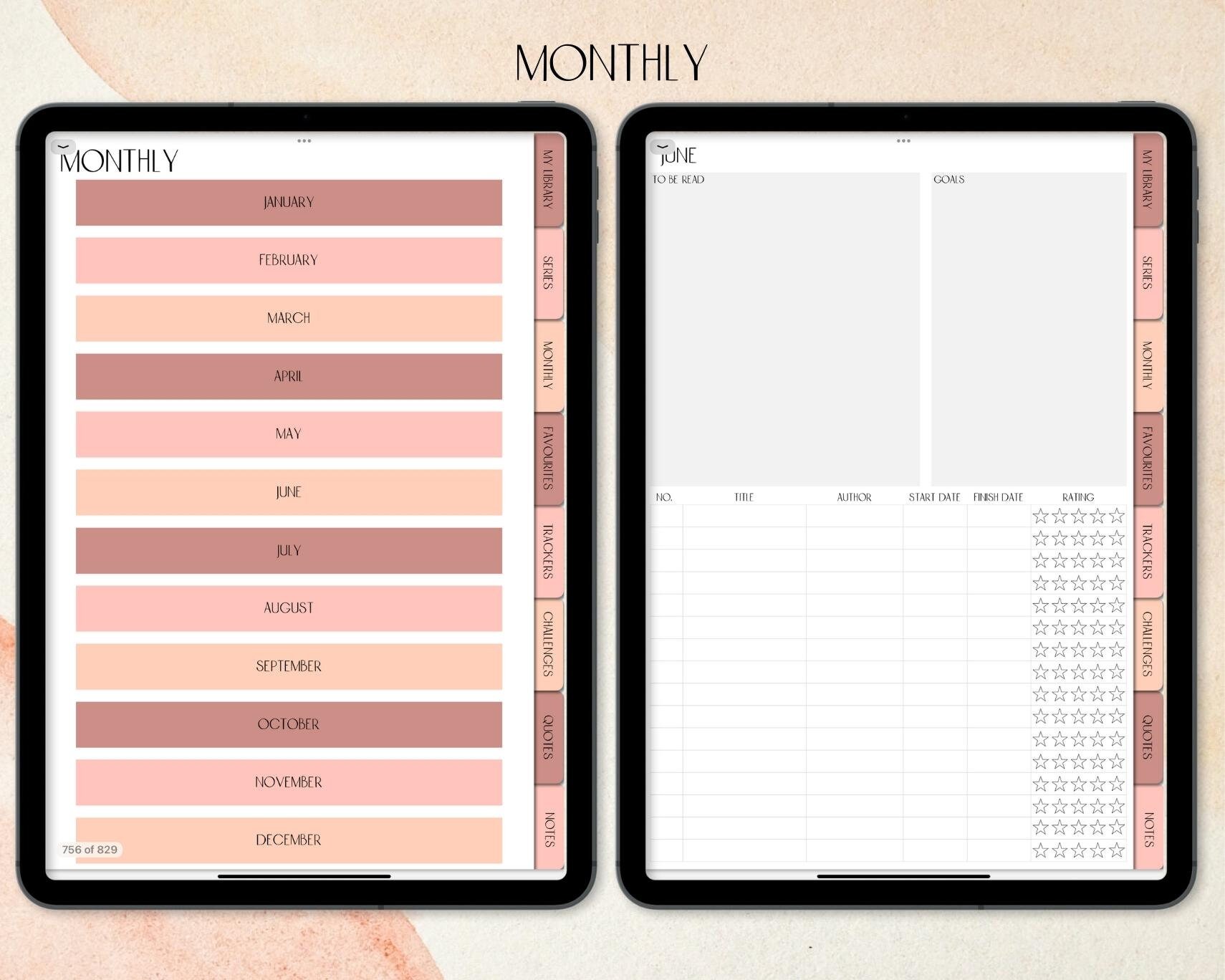 Digital Reading Journal Reading Log Reading Tracker Book - Etsy