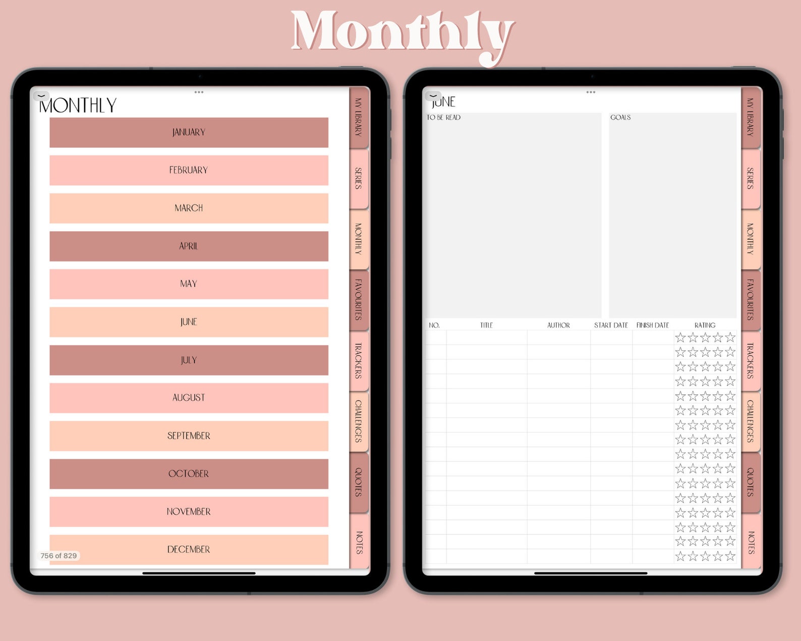 Digital Reading Journal Reading Log Reading Tracker Book - Etsy