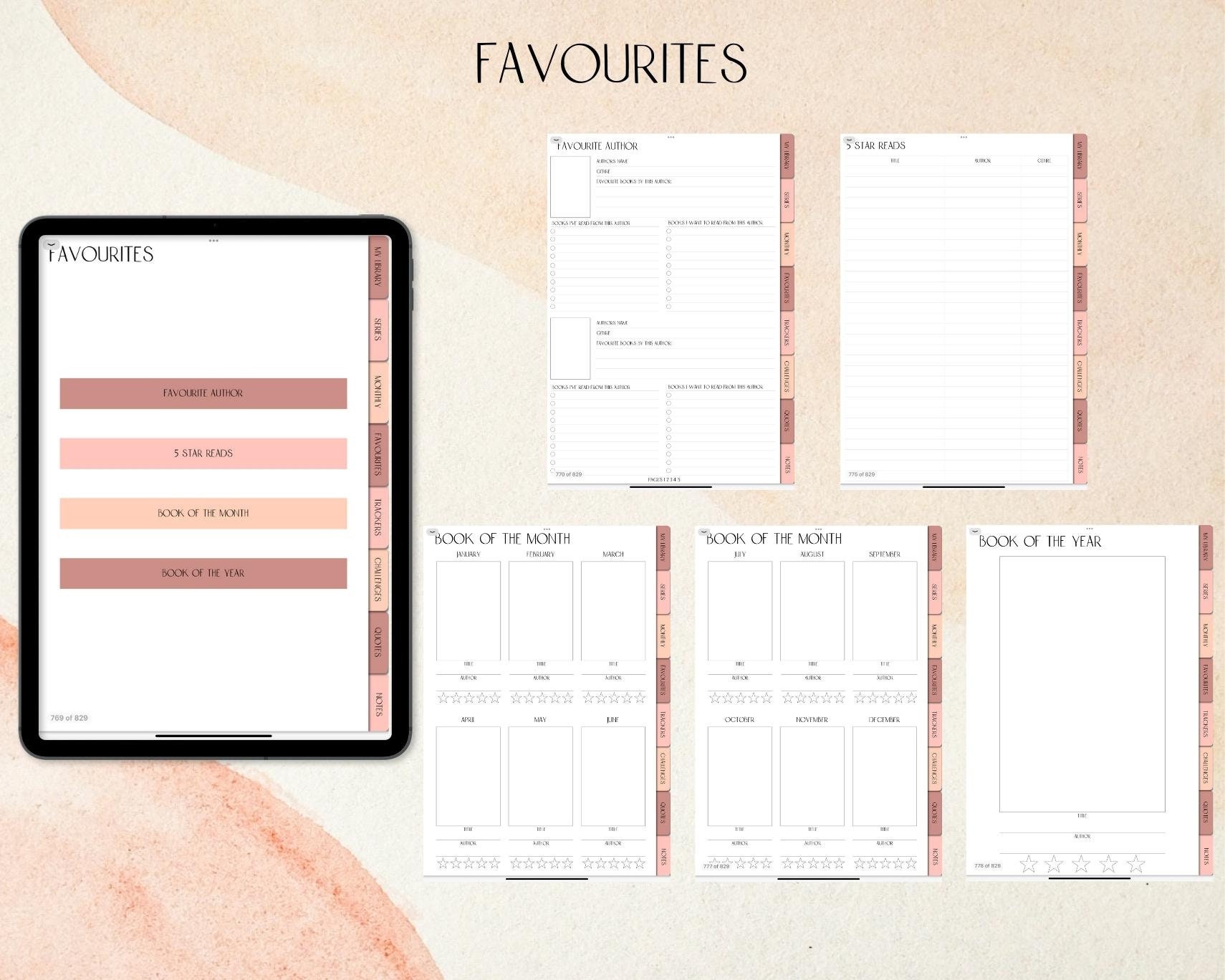 Digital Reading Journal Reading Log Reading Tracker Book - Etsy