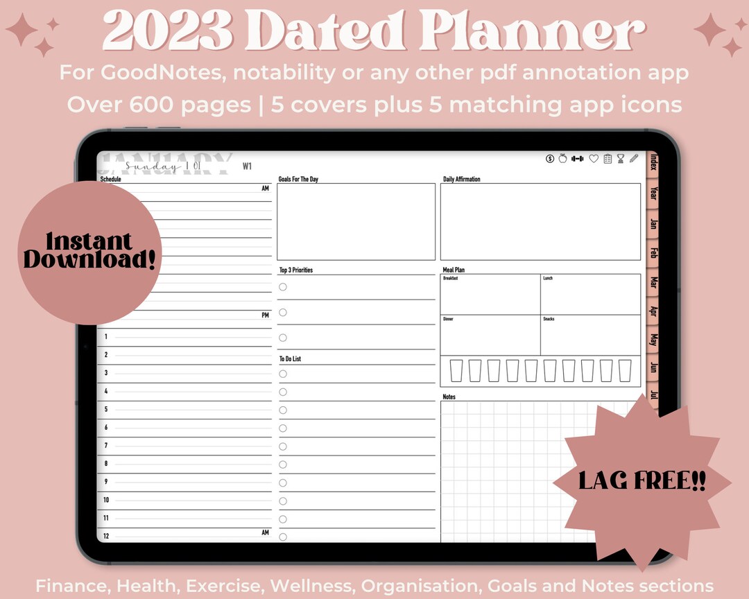2023 Ultimate Dated Digital Planner | Self Care Planner | Minimalist ...