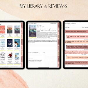 Digital Reading Journal Reading Log Reading Tracker Book Reviews ...