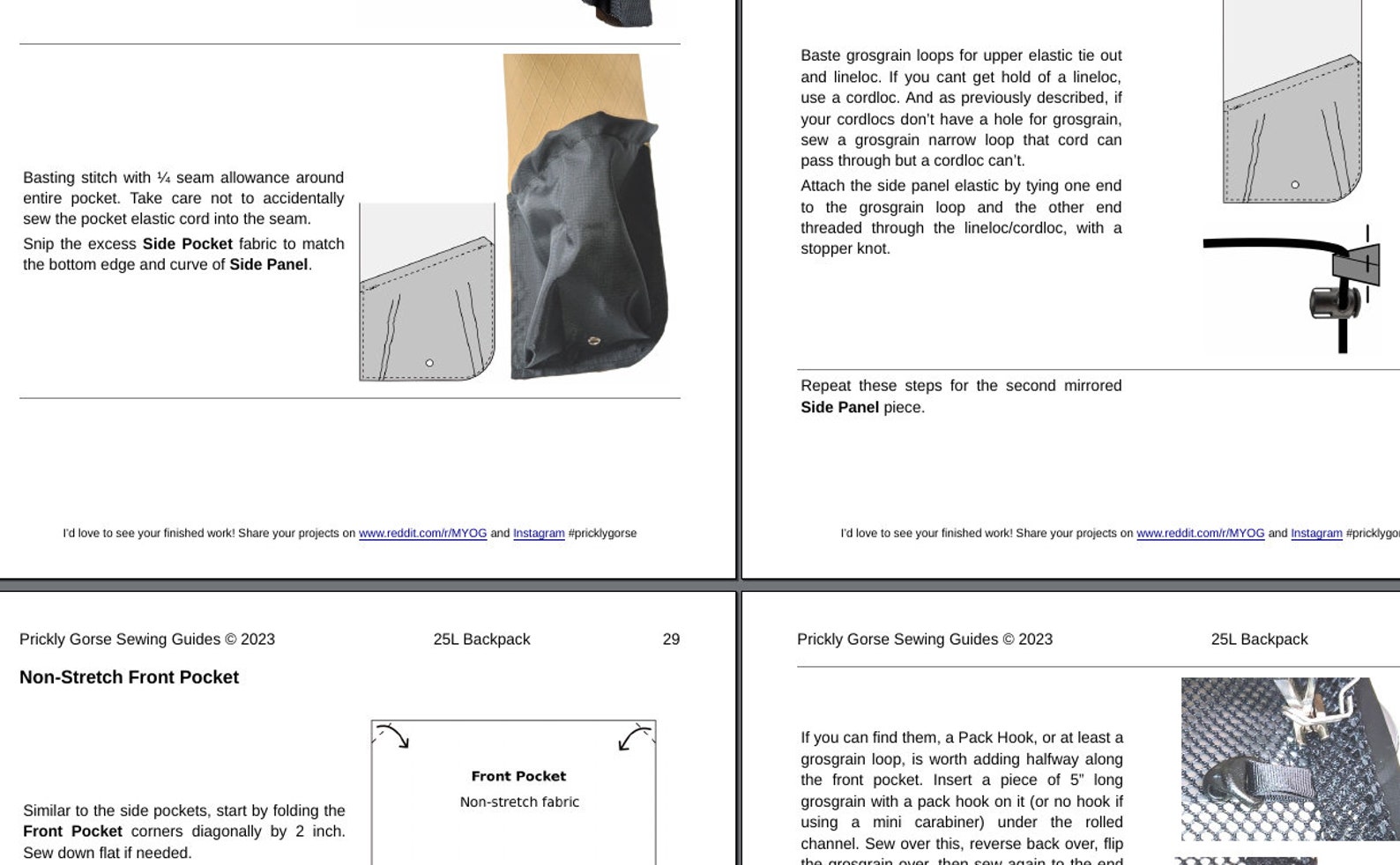 25 Litre Ultralight Backpack PDF Sewing Guide Pattern Instructions ...