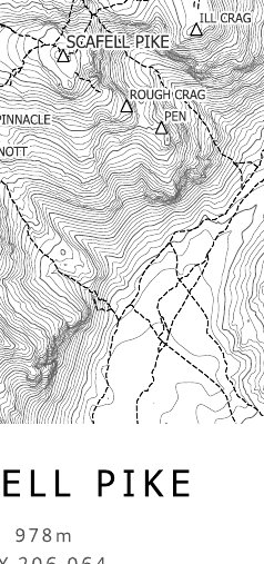 Scafell Pike Digital Contour Map Pack Many Styles. Print at - Etsy