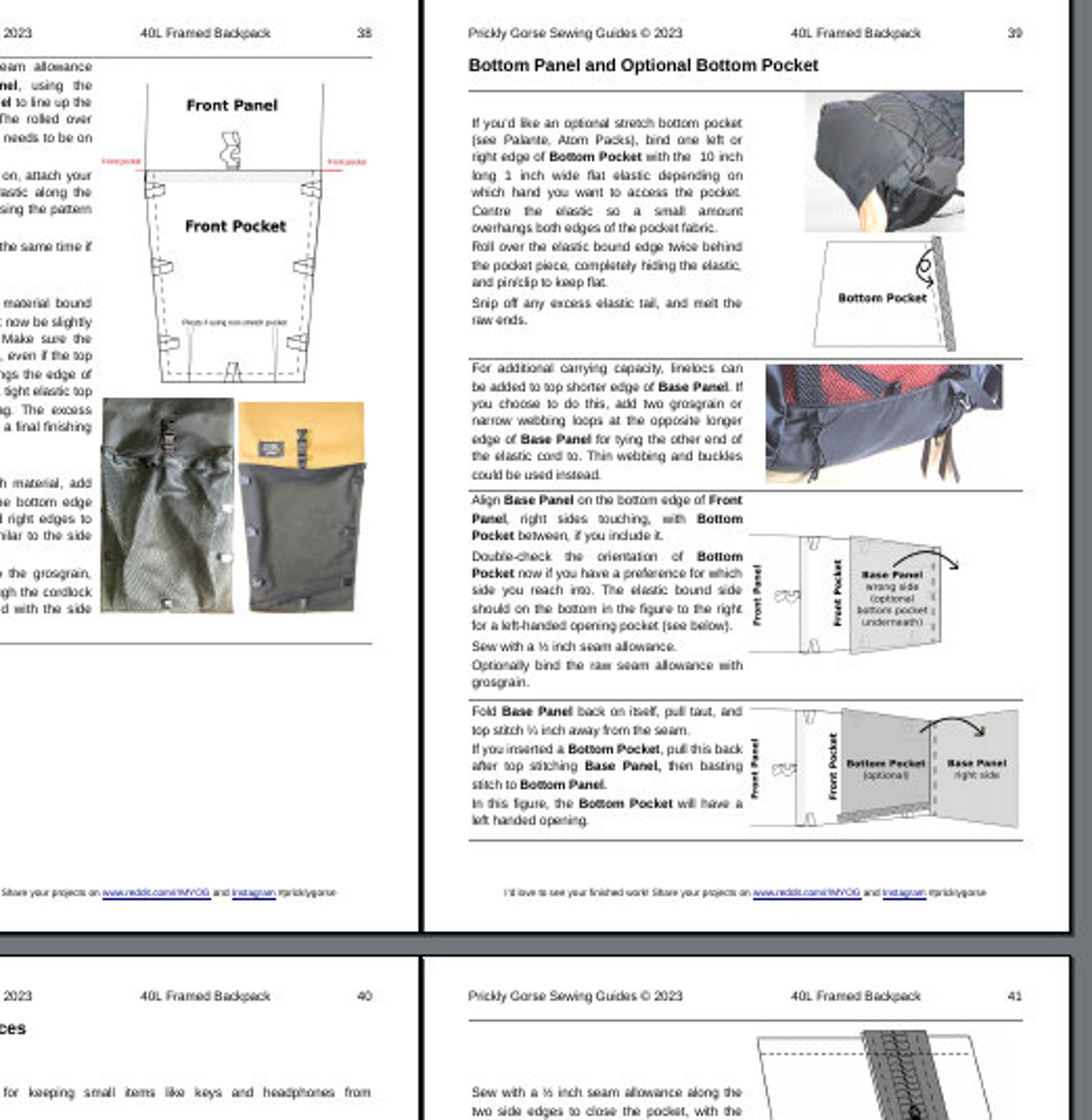 50L Ultralight Framed Backpack PDF Sewing Guide Pattern Instructions ...