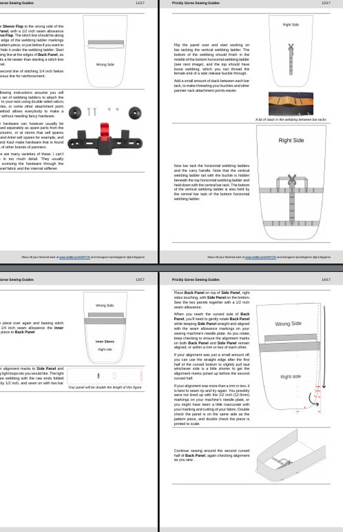 20L Bike Pannier PDF Sewing Guide Pattern Instructions. MYOG, DIY ...
