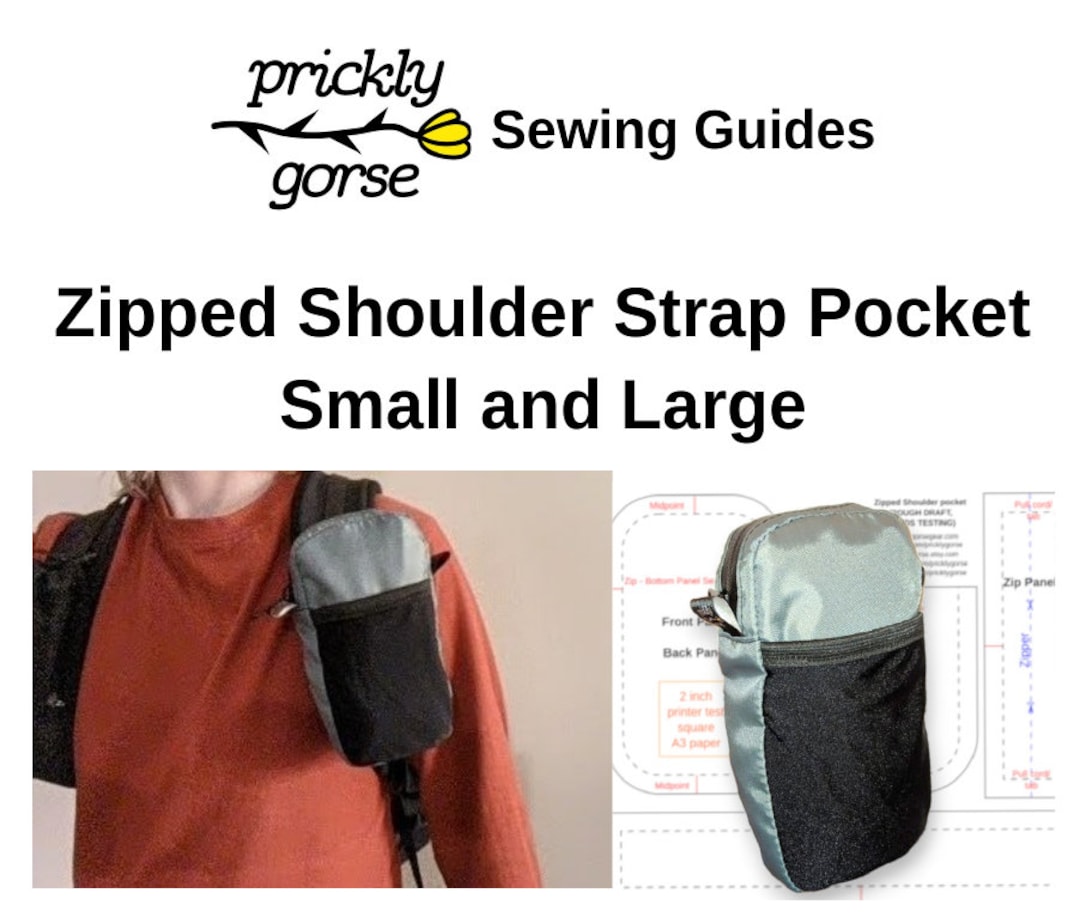 Zipped Shoulder Strap Pocket PDF Sewing Guide. Backpacking Accessory ...