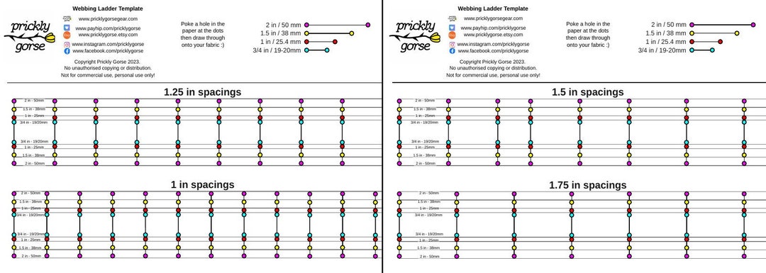 Printable PDF Webbing Ladder Template for MYOG EDC Tactical Sewing - Etsy