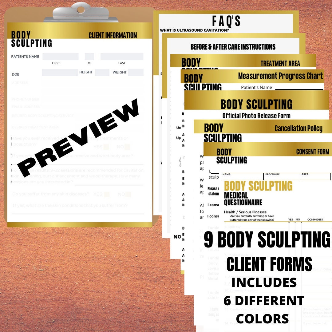 Body Sculpting Client Forms - Etsy