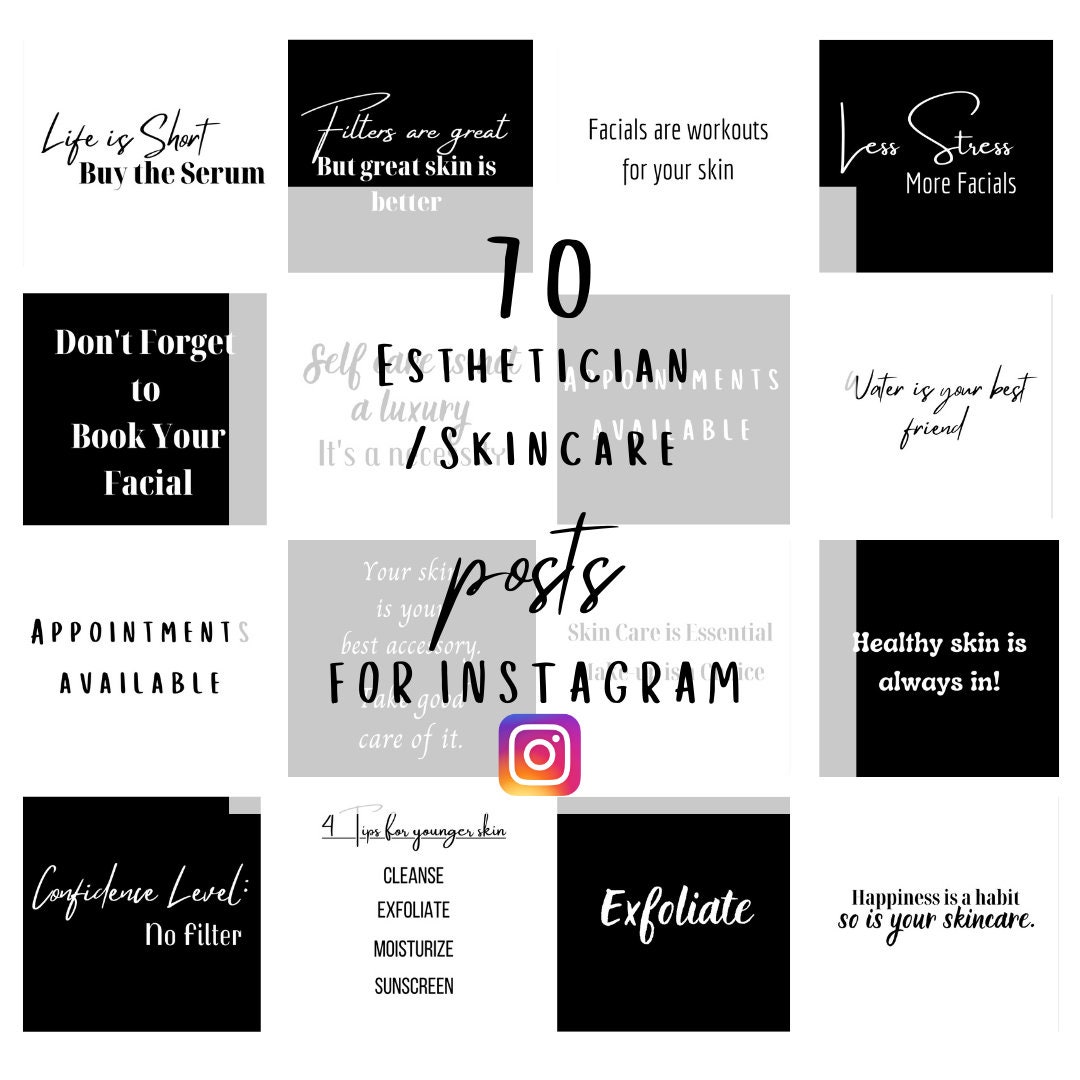 70 Esthetician/ Skincare Instagram and Social Media Posts - Etsy