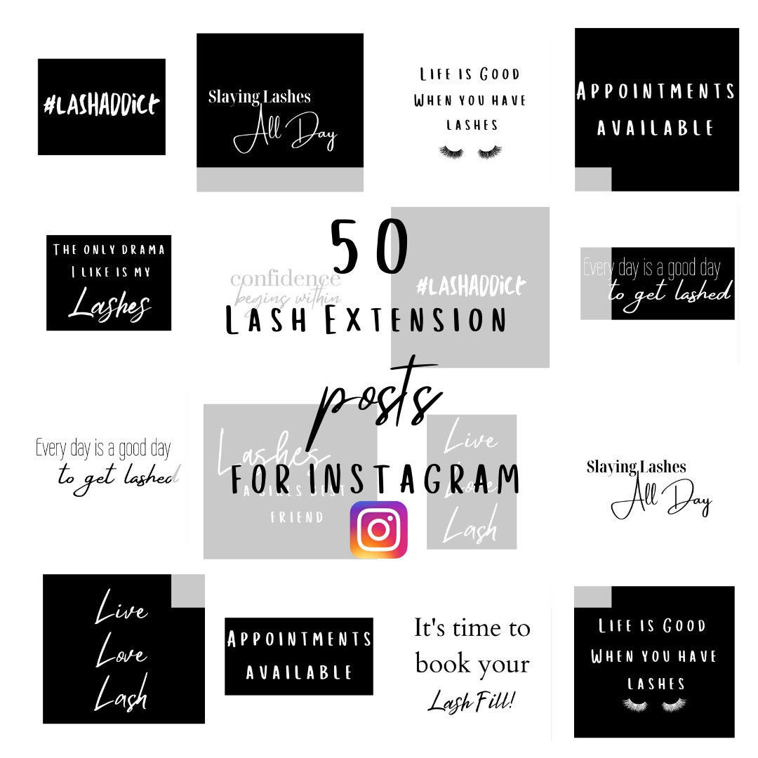 50 Lash Extension Posts for Social Media and Instagram - Etsy