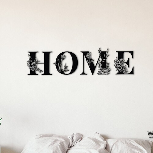 HOME Sign Home Letters With Wreath Farmhouse HOME Sign - Etsy