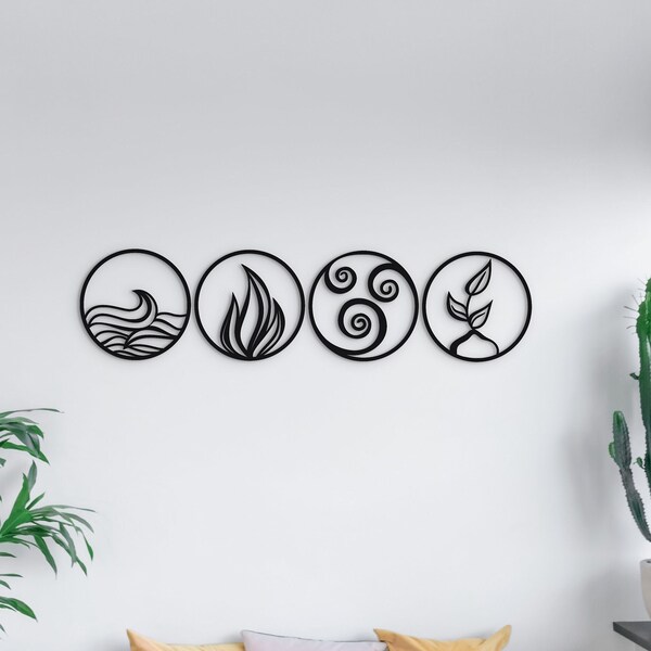 Four Elements Art Wood Wall Decor - Etsy