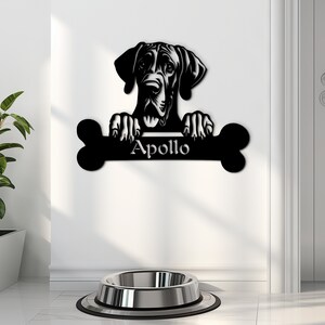 Great Dane Decor Wood Wall Art. Best Dog Dad Ever. Custom Pet Portrait ...