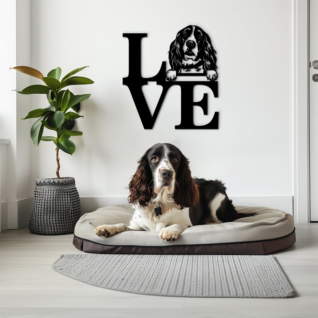 Springer Spaniel Art Wood Wall Sign. English Springer Spaniel Dog Wall ...