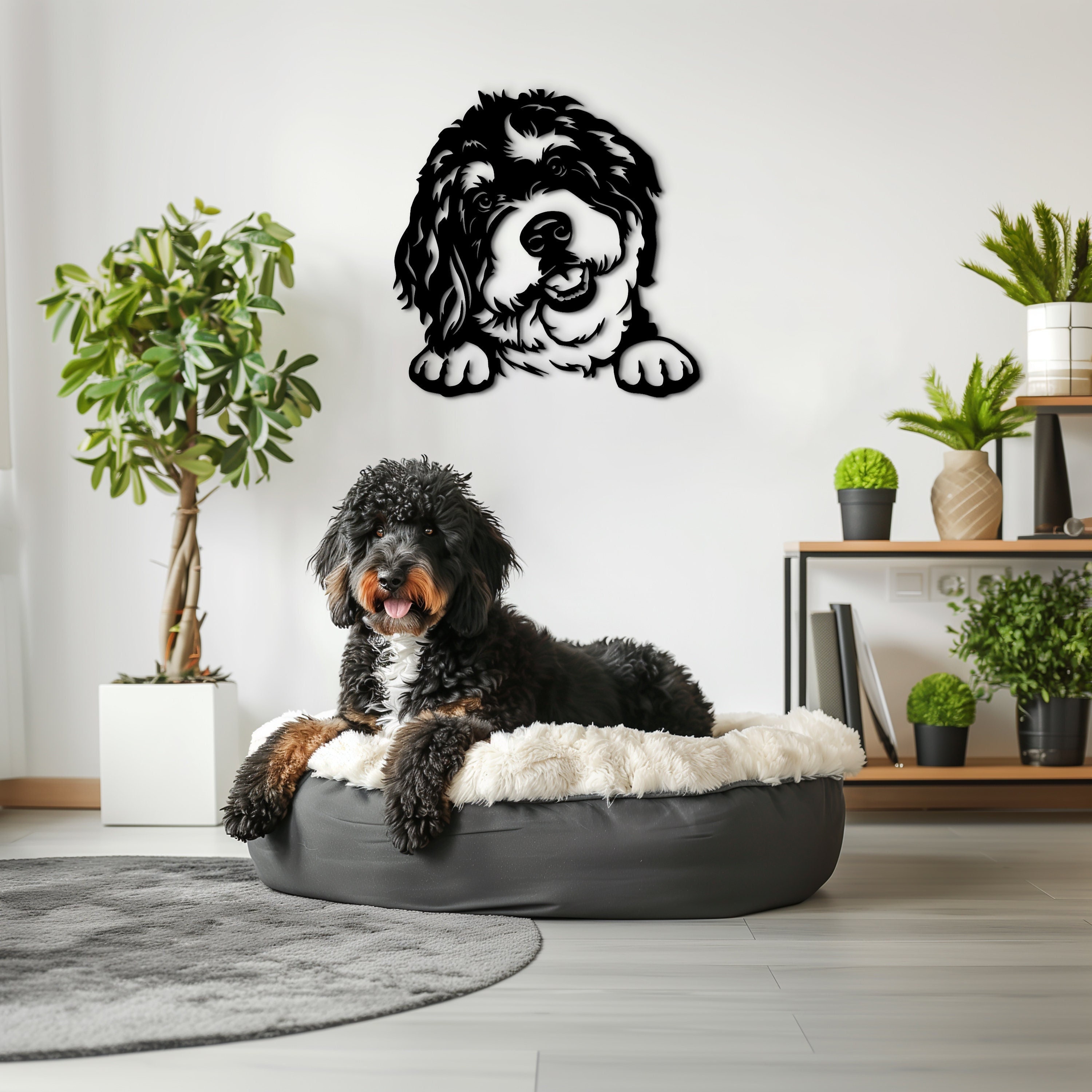 Dog Sign Bernedoodle Art Wooden Decor for Wall. Custom Wood Wall ...