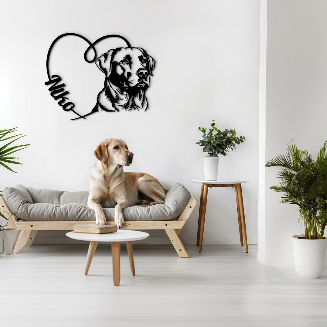 Labrador Retriever Personalized Dog Sign for a Home. Wooden Dog Wall ...
