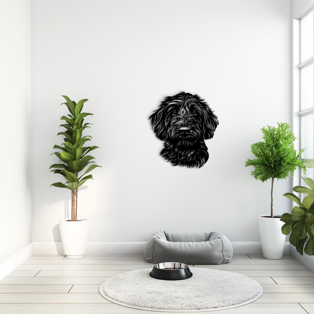Aussiedoodle Sign Wood Wall Art. Dog Portrait Wall Hanging. Custom Dog ...