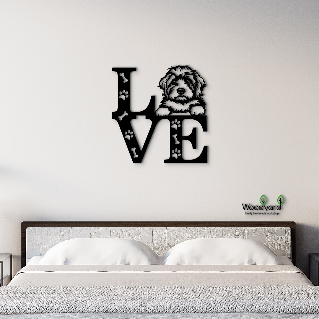 Cavapoo Wooden Sign With LOVE Letters Handmade Dog Wall Decor for Pet ...