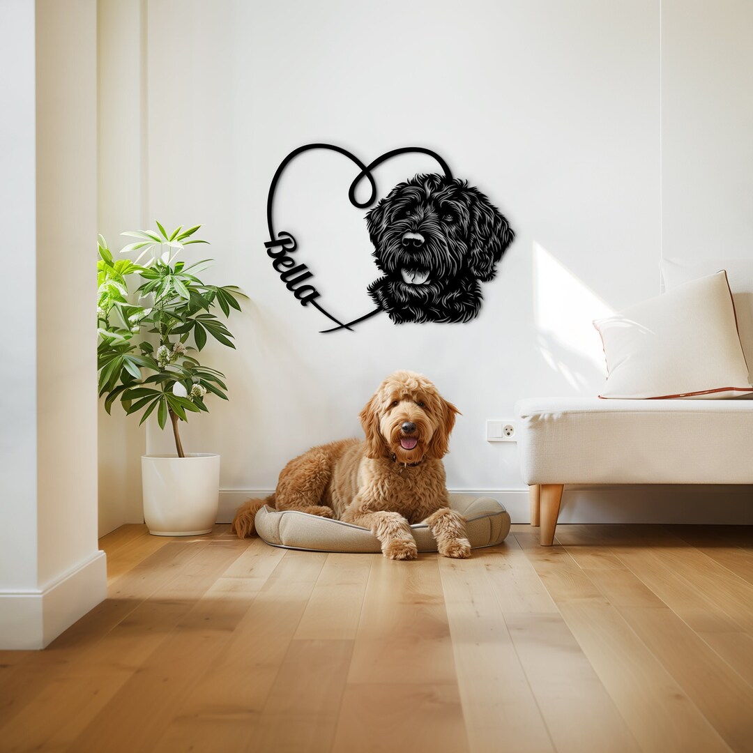 Labradoodle Wall Art Wooden Dog Decor, Personalized Labradoodle ...