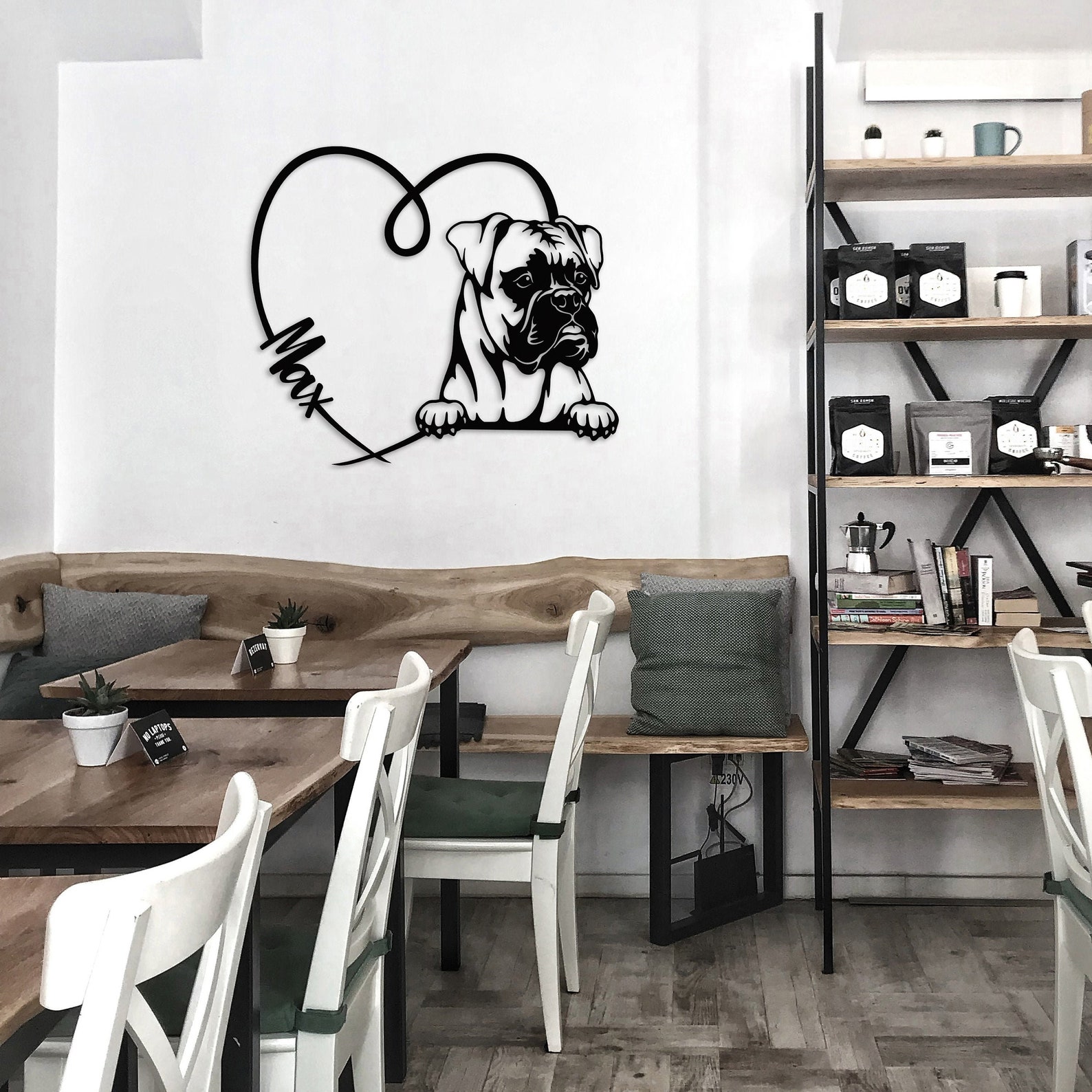 Personalized Boxer Wall Hanging in Heart Frame: Wooden Boxer - Etsy