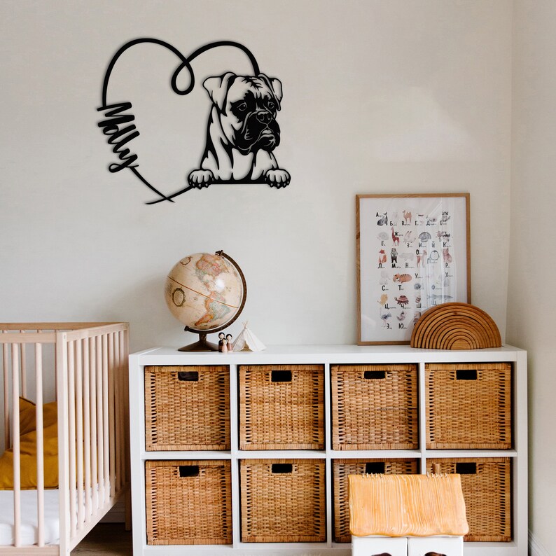 Personalized Boxer Wall Hanging in Heart Frame: Wooden Boxer - Etsy