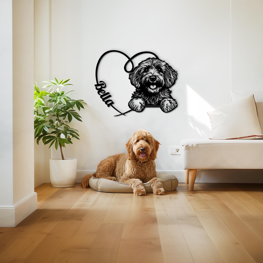 Labradoodle Wall Art Wooden Dog Decor, Personalized Labradoodle ...