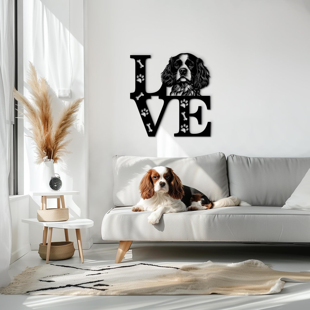 Cavalier King Charles Spaniel Custom Wooden Sign. Dog Portrait Wall ...