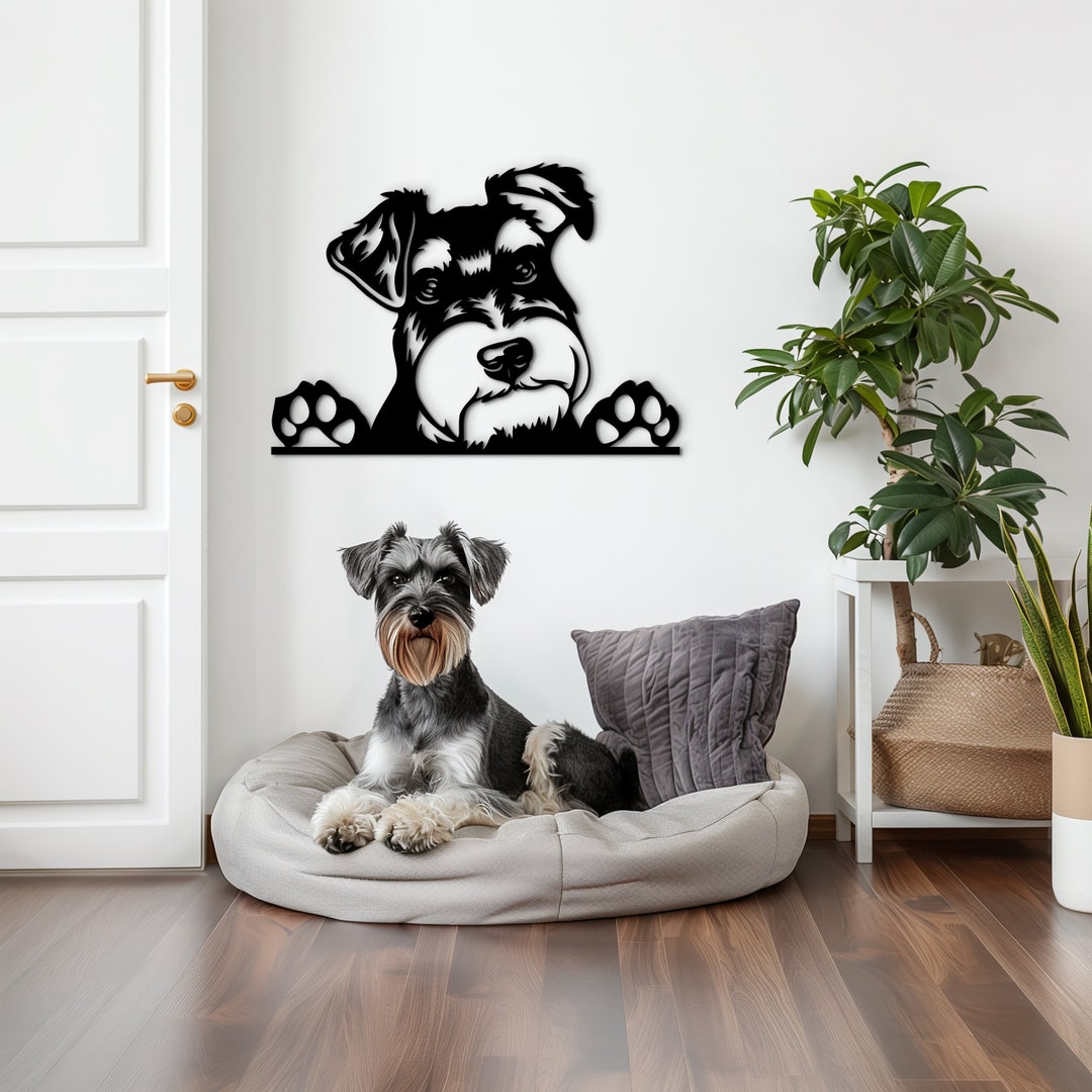 Schnauzer Wall Art Wooden Home Decor. Schnauzer Portrait Custom Dog ...