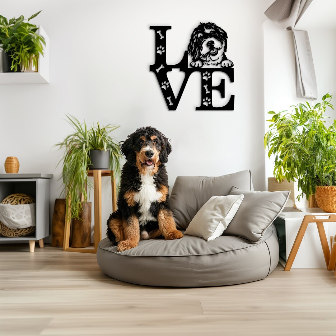 Bernedoodle Custom Wooden Sign. Dog Portrait Custom Wall Hanging ...
