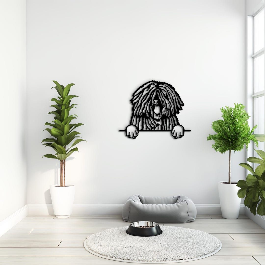 Puli Wall Sign Wood Wall Art. Custom Puli Dog Room Decor, Dog Portrait ...
