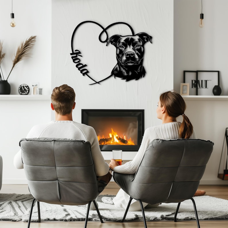 American Staffordshire Terrier Wood Wall Decor. Custom Amstaff Art Dog ...
