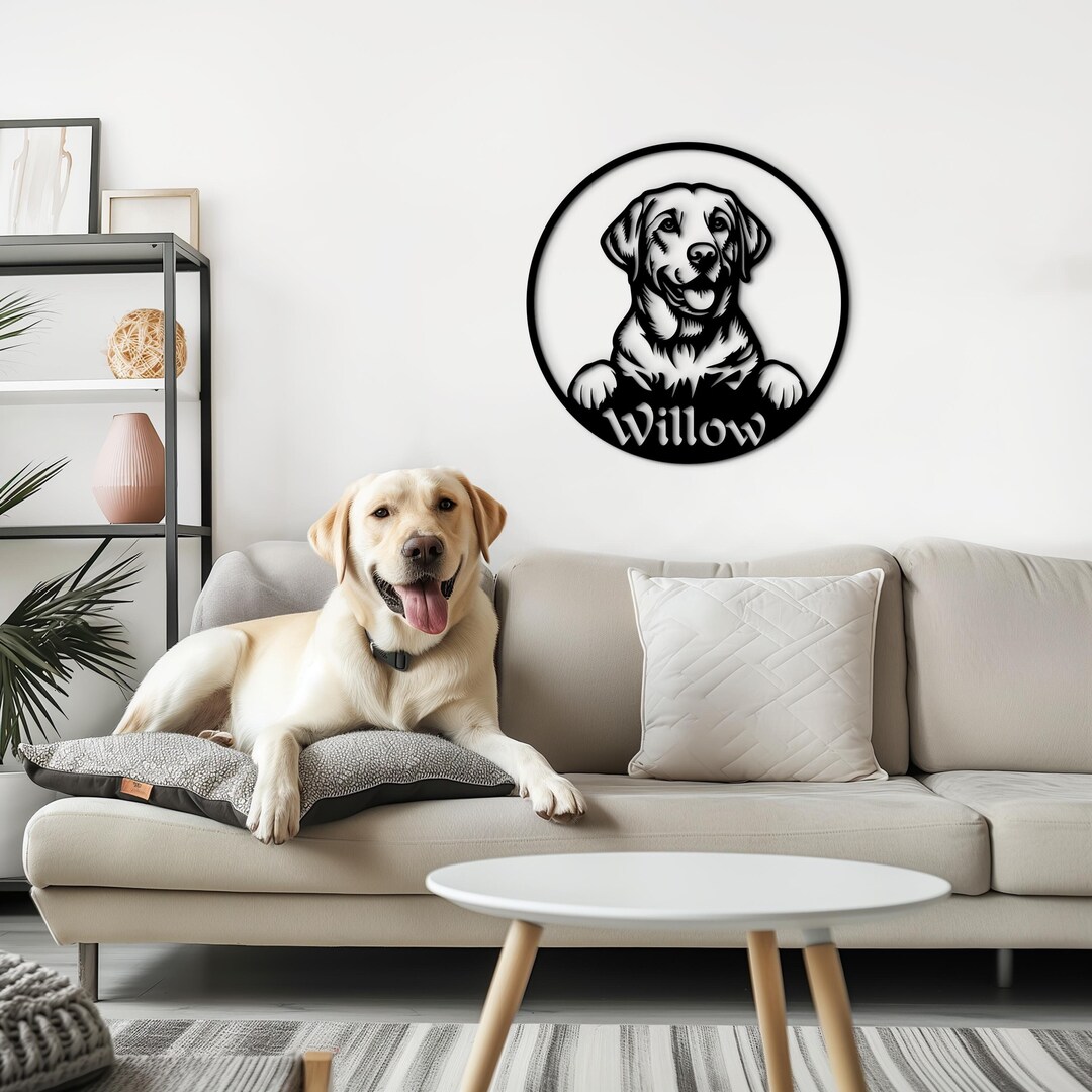 Personalized Labrador Retriever Dog Name Sign - Custom Pet Portrait ...