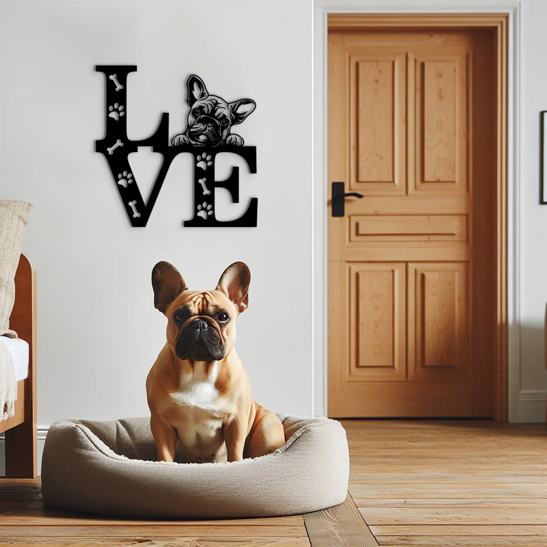 French Bulldog Sign Wood Wall Art Dog Love Wall Hanging. Custom ...