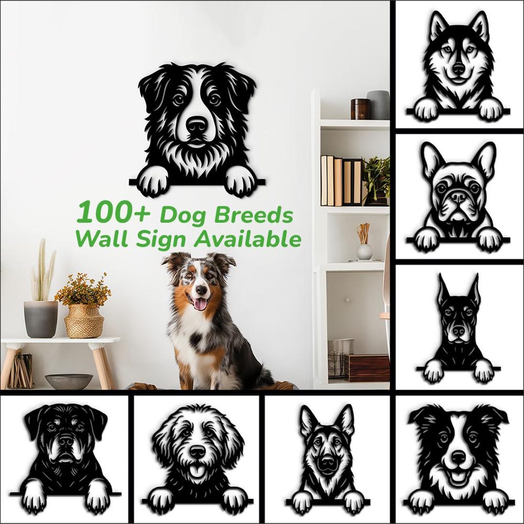 Dog Wall Decor, Pet Portrait Wood Wall Art, Dog Signs for Home, Cute ...