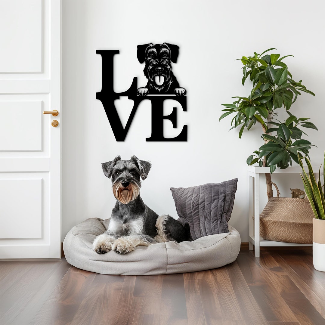 Schnauzer Wall Art Wooden Sign. Dog Portrait Custom Wall Decor ...