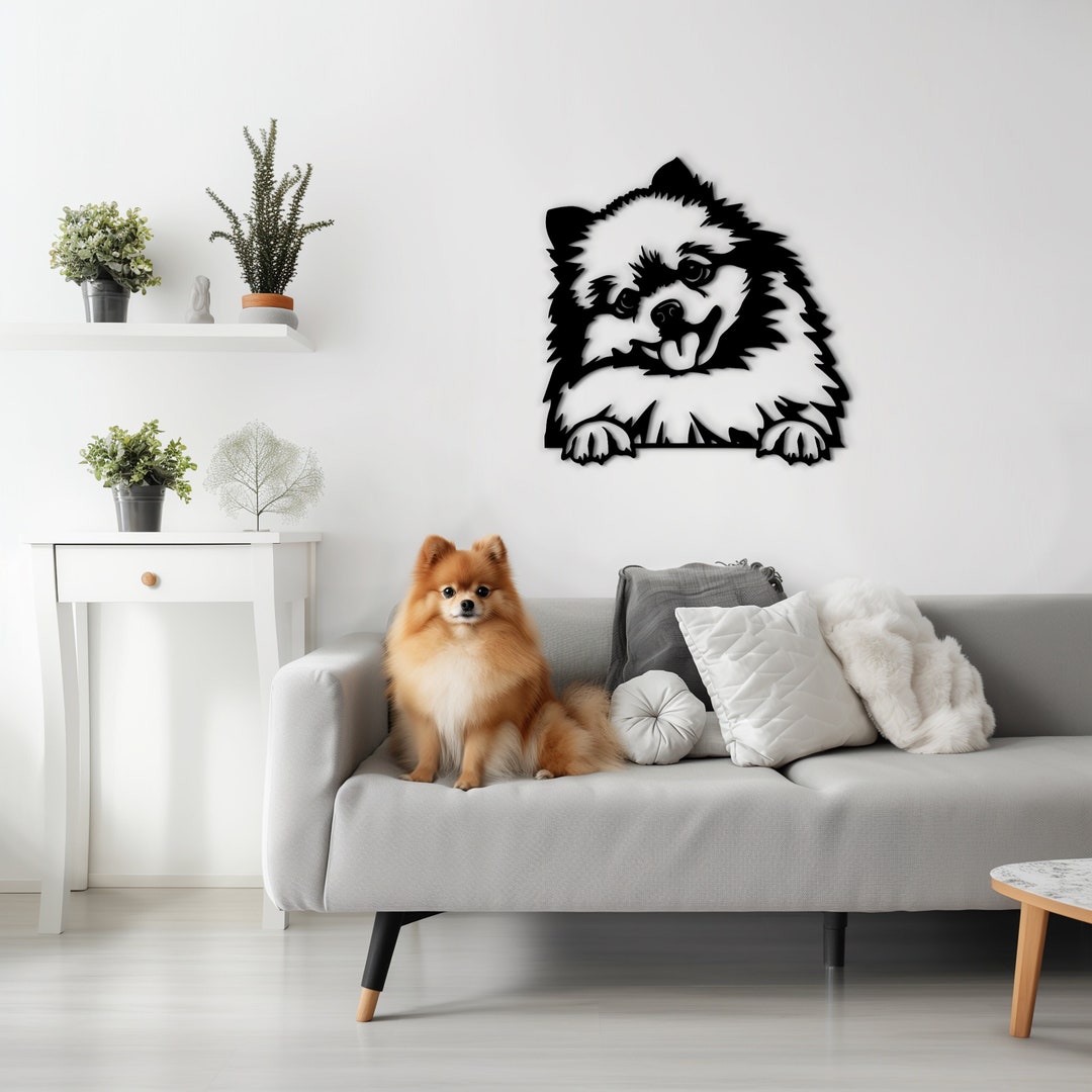 Pomeranian Sign Wood Wall Art. Custom Pomeranian Decor Wooden Wall ...