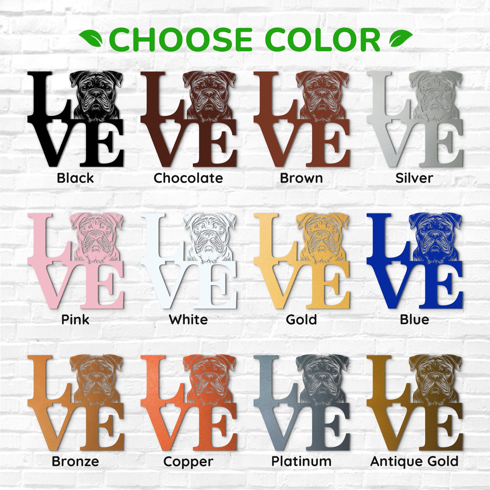 Bulldog Wall Art Wooden Wall Decor. Love Bulldogs Sign Wood Wall ...
